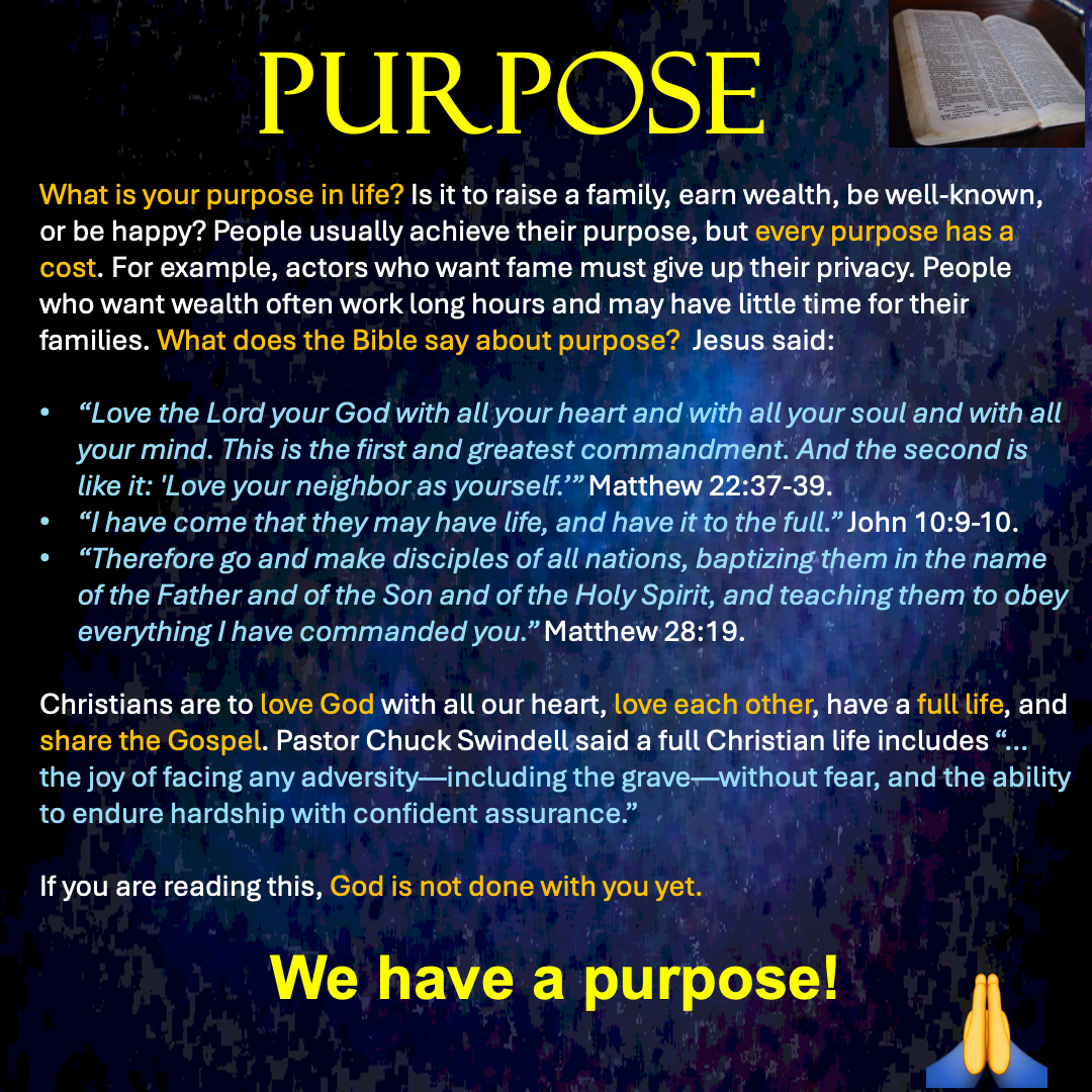 A Christian’s Purpose… – Statistically Significant: The Science of ...